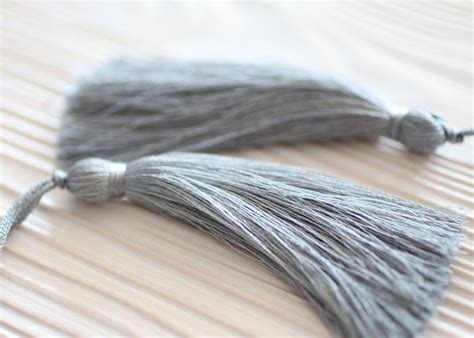 Grey Silk Tassel Thread Tassel Long Tassel Jewelry Tassels Tassel Mala Tassel Large