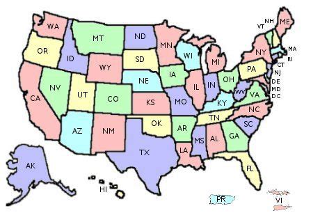 Map With States Labeled
