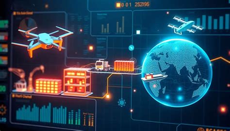 Digital Supply Chain Dashboard With Real Time Data And Futuristic