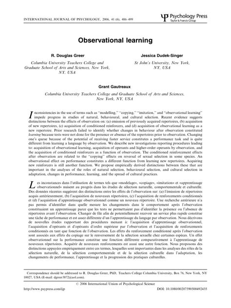 Observational Learning Pdf Behaviorism Reinforcement