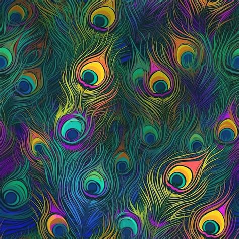 Premium Ai Image Peacock Feathers Pattern