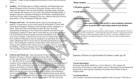 Student Accommodation Contract Template Gruenhagen Conference Center