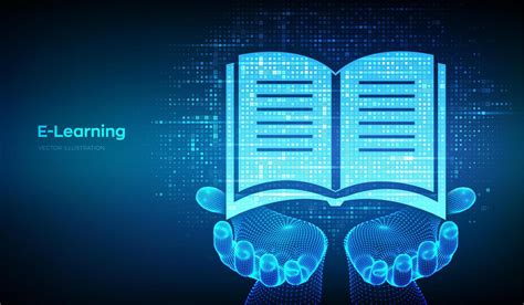 E Learning Icono Hecho Con Binario Código En Estructura Metálica Manos En Línea Educación