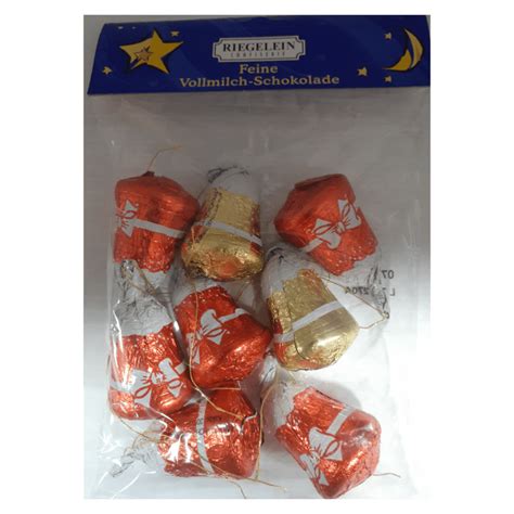 Riegelein Confiserie Chocolate Bells In Bag 8 Pcs 100g European