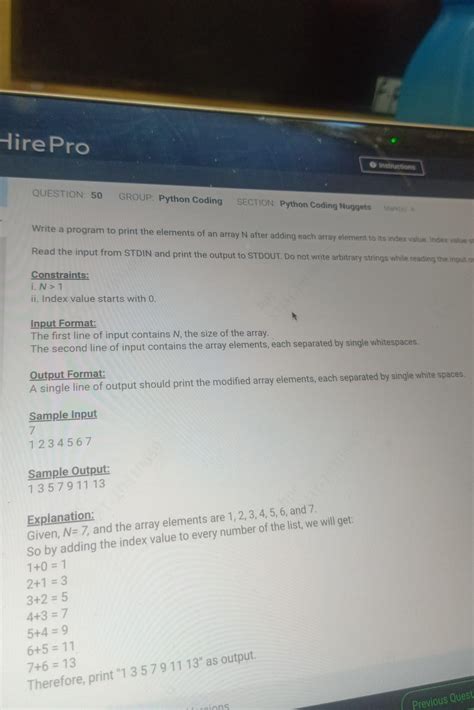Solved Write A Program To Print The Elements Of An Array N