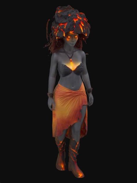 Hawaii Fantasy Woman Made From With Glowing Orange Eyes Hair Made