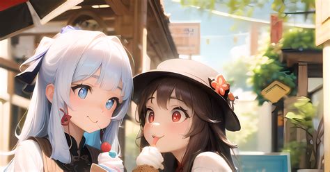 Genshin Impact Ayaka Kamisato Hu Tao Hu Tao X Ayaka Pixiv