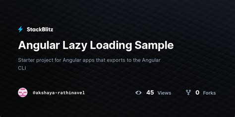 Angular Lazy Loading Sample Stackblitz