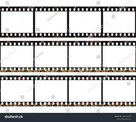 Vector Pack Photographic Analog Films Borders Stock Vector Royalty