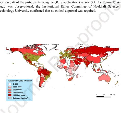 World Map According To The Intensity Of Covid 19 Cases And Sample