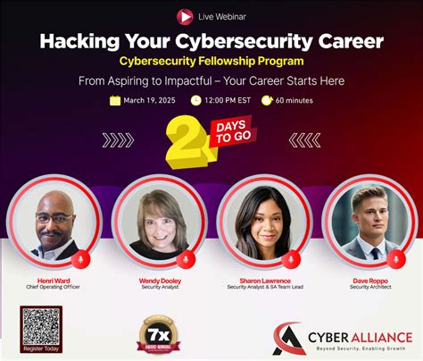 Cybersecurity Careergrowth Techcareers Cybersecuritywebinar