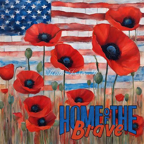 Patriotic Home Of The Brave Memorial Military Wreath Sign Etsy