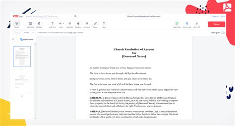 Example Church Resolution For Funerals