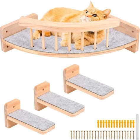 Katten Klimmuur Katten Klim Wand Klimrek Met 3 Standen Wandmeubel Kat Bedekt Met Bol