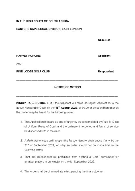 Confirmatory Affidavit In The High Court Of South Africa East London