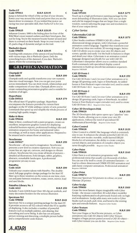 Atari St Catalog Atari English