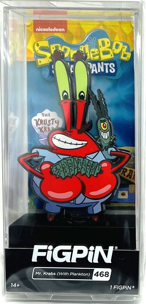 Figpin Spongebob Squarepants Mr Krabs With Plankton Collectable Pin 468 4567550136