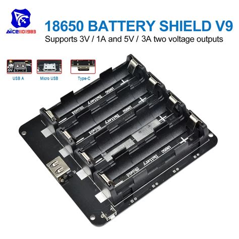 Diymore Esp8266 Esp32s Wireless Module Wemos D1 4x18650 Lithium Battery