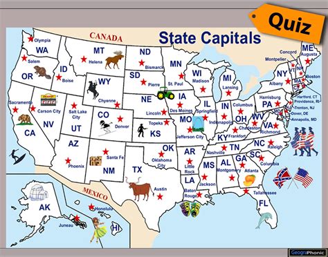 The State Capitals Of The 50 Us States Quiz