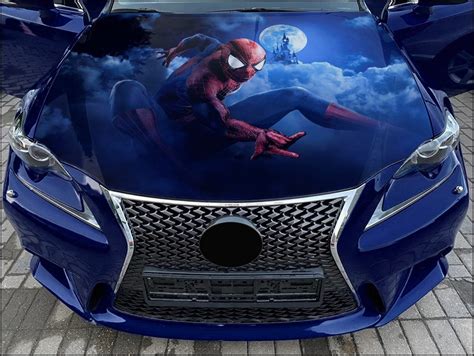 Car Hood Wrap Spider Man Vinyl Sticker Full Color Custom Decal 5 Fit