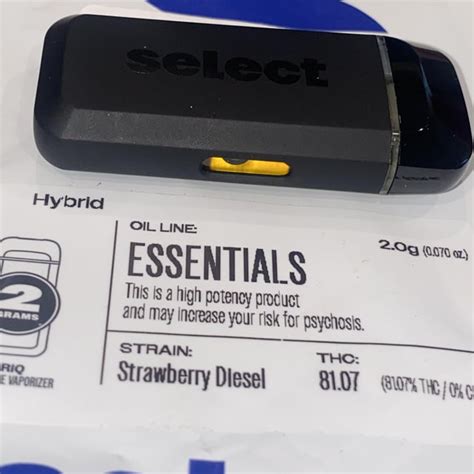Strawberry Diesel Briq 2 Gram Vape Select Oil Line 81thc