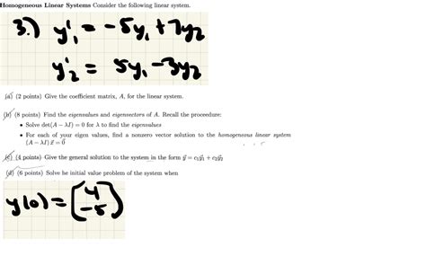 Solved 3 ﻿homogeneous Linear Systems Consider The Following