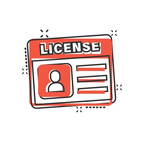 Icono De Licencia De Conducir En Estilo Cómico Ilustración De Vector
