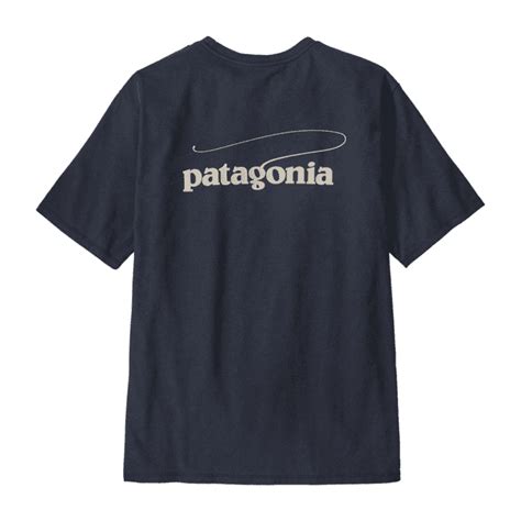 Patagonia Mens Casting Logo T Shirt Smoulder Blue Fawcetts Online