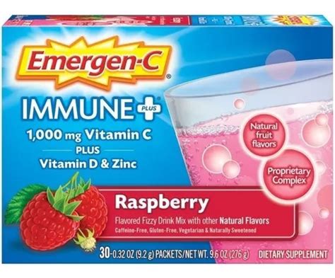 Emergen C 1000mg Vitamina C D Zinc 30 Sobres Eg C29 Sabor Raspberry