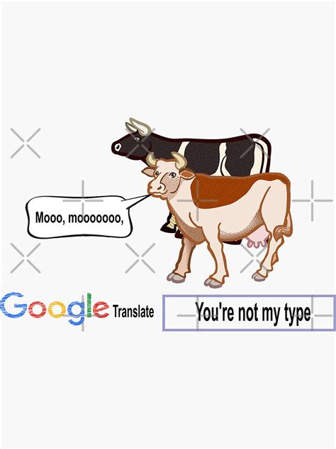 Cow Language Sticker By Diversemerch Redbubble