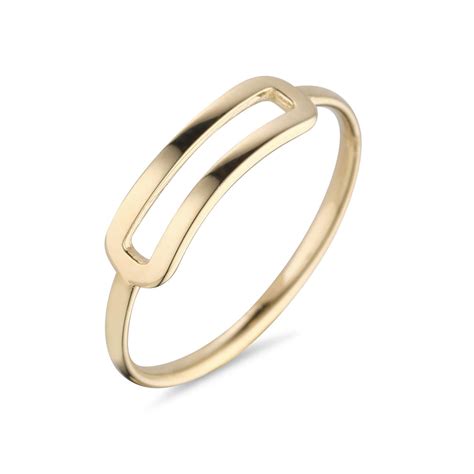 9kt Gold Open Rectangle Ring Momuse