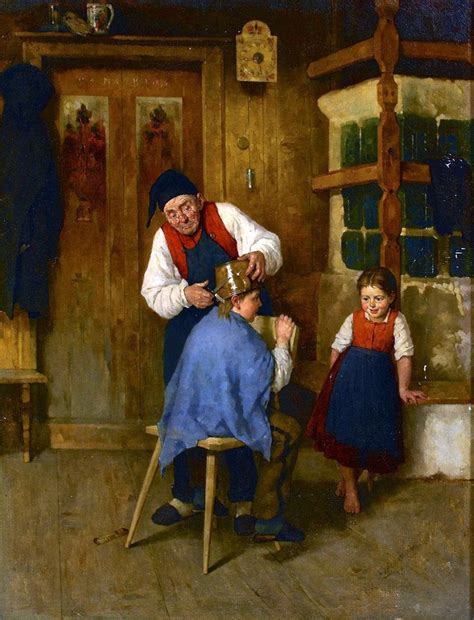 Richard Eisermann German 1853 1927 The Village Barber 1875 1889
