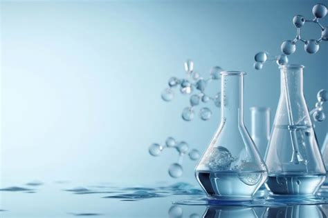 Futuristic Laboratory Flasks With Bubbles