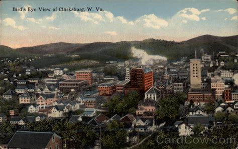 Birds Eye View Of Town Clarksburg Wv