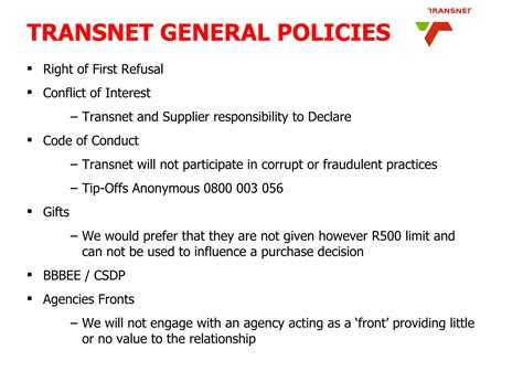 Procurement Policies Ppt Logistics Business
