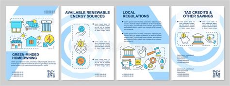 Renewable Energy At Home Blue Brochure Template Stock Vector