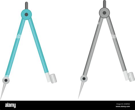 Compass For Math Illustration Vector On A White Background Stock