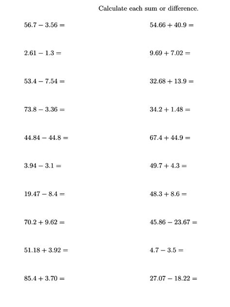 add subtract multiply decimals pdf arithmetic mathematics