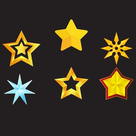 Star Shape Icon Set Vector Design Premium Ai Generated Vector