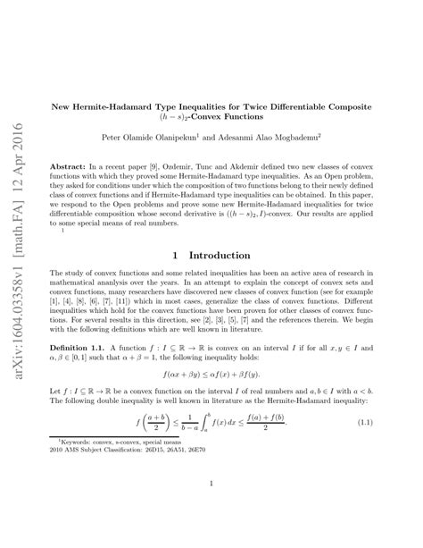 Pdf New Hermite Hadamard Type Inequalities For Twice Differentiable