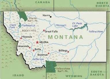 Map Of Montana With Major Cities And Towns