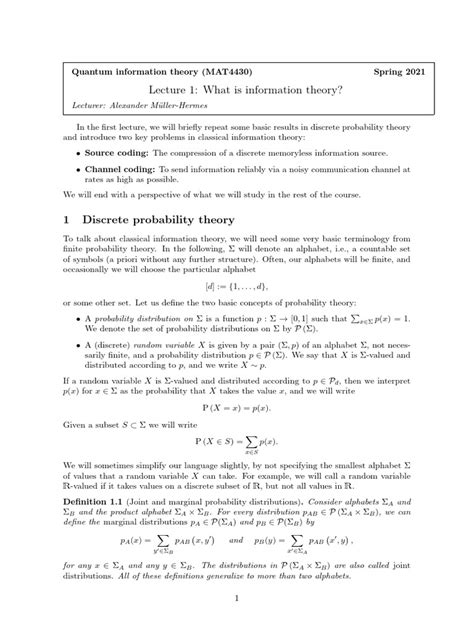 Lecture1 Pdf Random Variable Expected Value