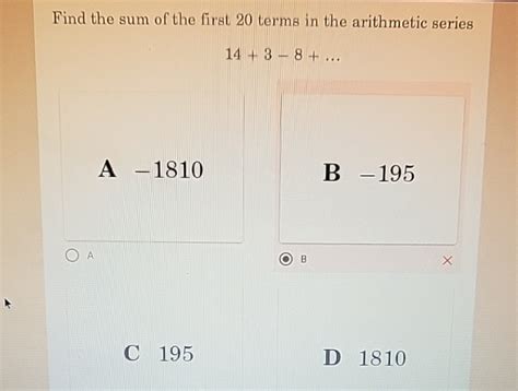 Solved Find The Sum Of The First 20 ﻿terms In The Arithmetic