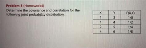 Solved Problem 3 Homework Determine The Covariance And