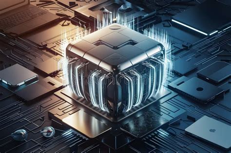 Processor Chip Tech Environment Blockchain Concept AI Circuit Board Artificial Intelligence