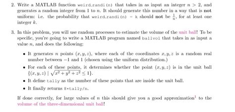 solved 2 write a matlab function weird randi n that takes
