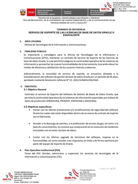 Tdr Oracle 2024 Pdf Bases De Datos Corrupción Política