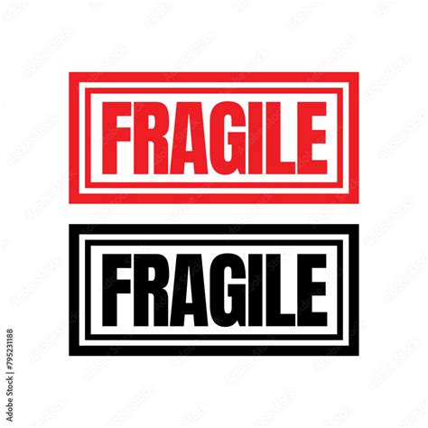 Sticker Fragile Handle With Care Vector Warning Label Fragile Label With Broken Glass Symbol