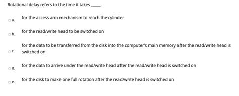solved rotational delay refers to the time it takes for