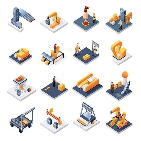 Isometric Vector Work Milestones On White Background Premium Ai